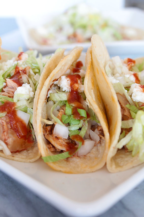 Slow Cooker Spicy Chicken Tacos | Espresso My Kitchen